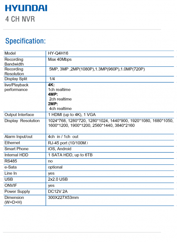 HYUNDAI NVR HY-Q4H16 – MUBKAR CCTV