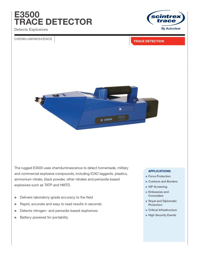 E3500 Trace Detector – MUBKAR CCTV